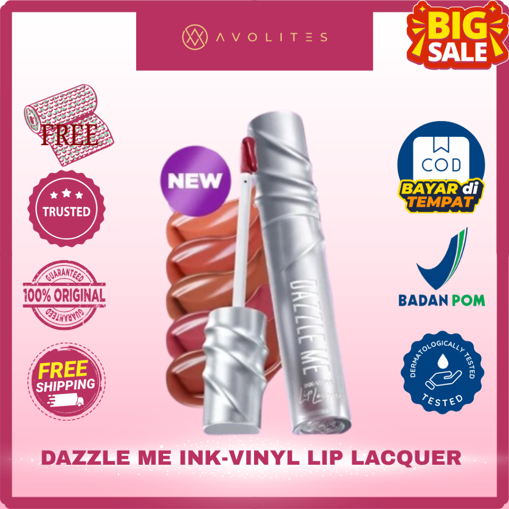 Jual DAZZLE ME Ink-Vinyl Lip Lacquer Lip Cream Lipstik Glossy Tahan Lama 16 Jam Lip Vinyl ...
