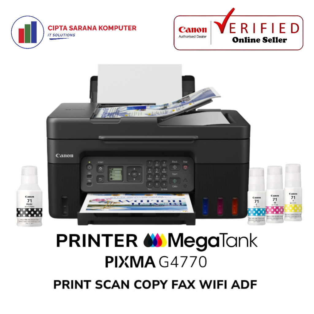 Jual Printer Ink Tank CANON PIXMA G4770 - Print Scan Copy FAX Wifi ADF ...