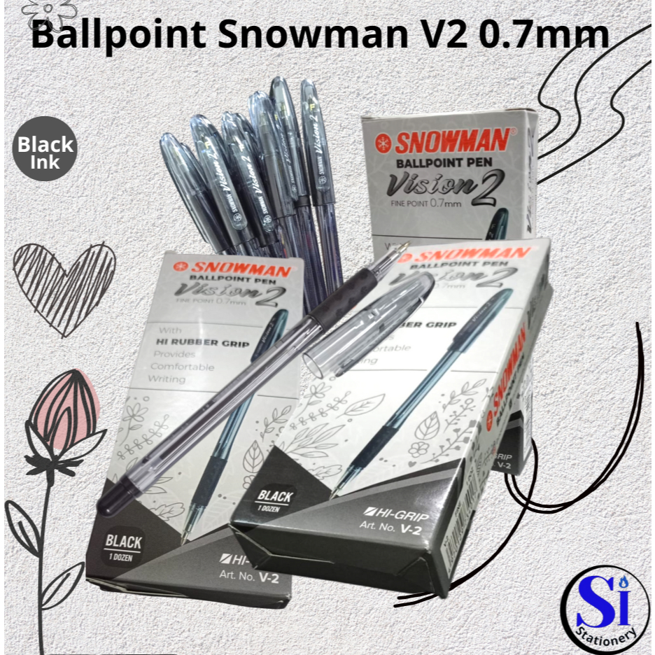 Jual Snowman Ballpoint Pen V2 Hi Grip /Pen Snowman V2 Hi Grip 0.7mm ...
