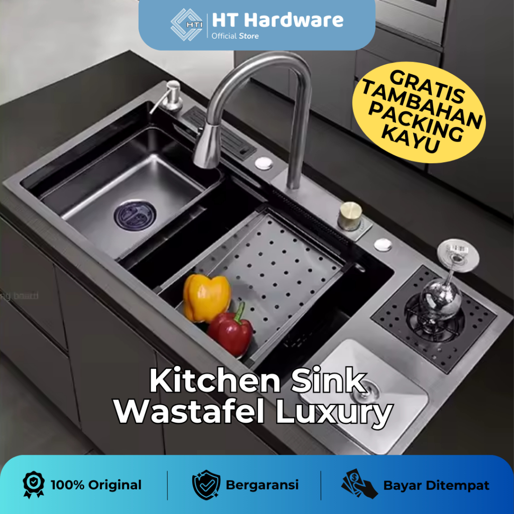 Jual HT Hardware - Kitchen Sink Modern Super Black SUS 304 Stainless ...