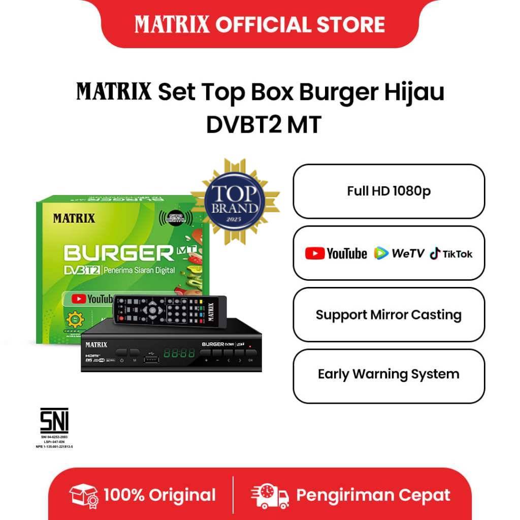 Jual MATRIX Set Top Box Burger Hijau DVB-T2 MT / STB TV Digital | Shopee Indonesia