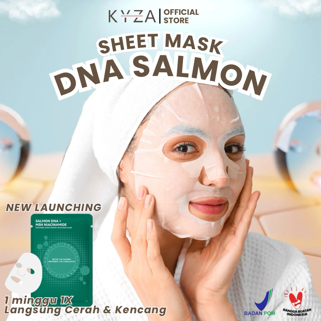 Jual [NEW LAUNCH] KYZA Sheet Mask DNA Salmon Niacinamide Pencerah (isi ...