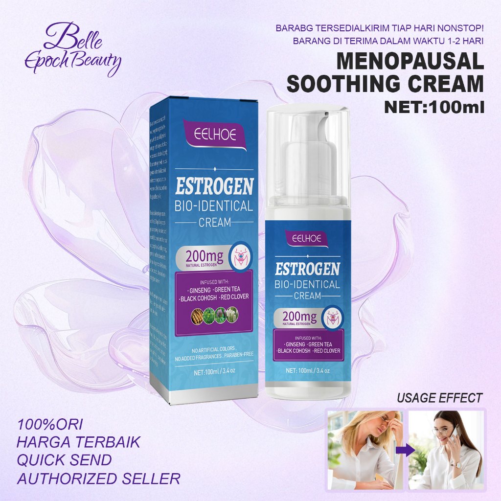 Jual EELHOE Estrogen Bio-identical Cream 100ml - Menopausal Oestrogen ...