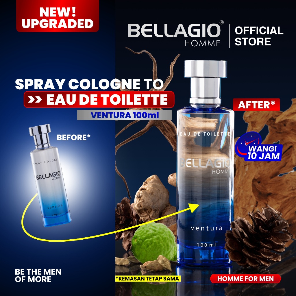 Jual Bellagio Eau De Toilette Ventura (Blue, 100ml) Parfum Pria Wangi ...
