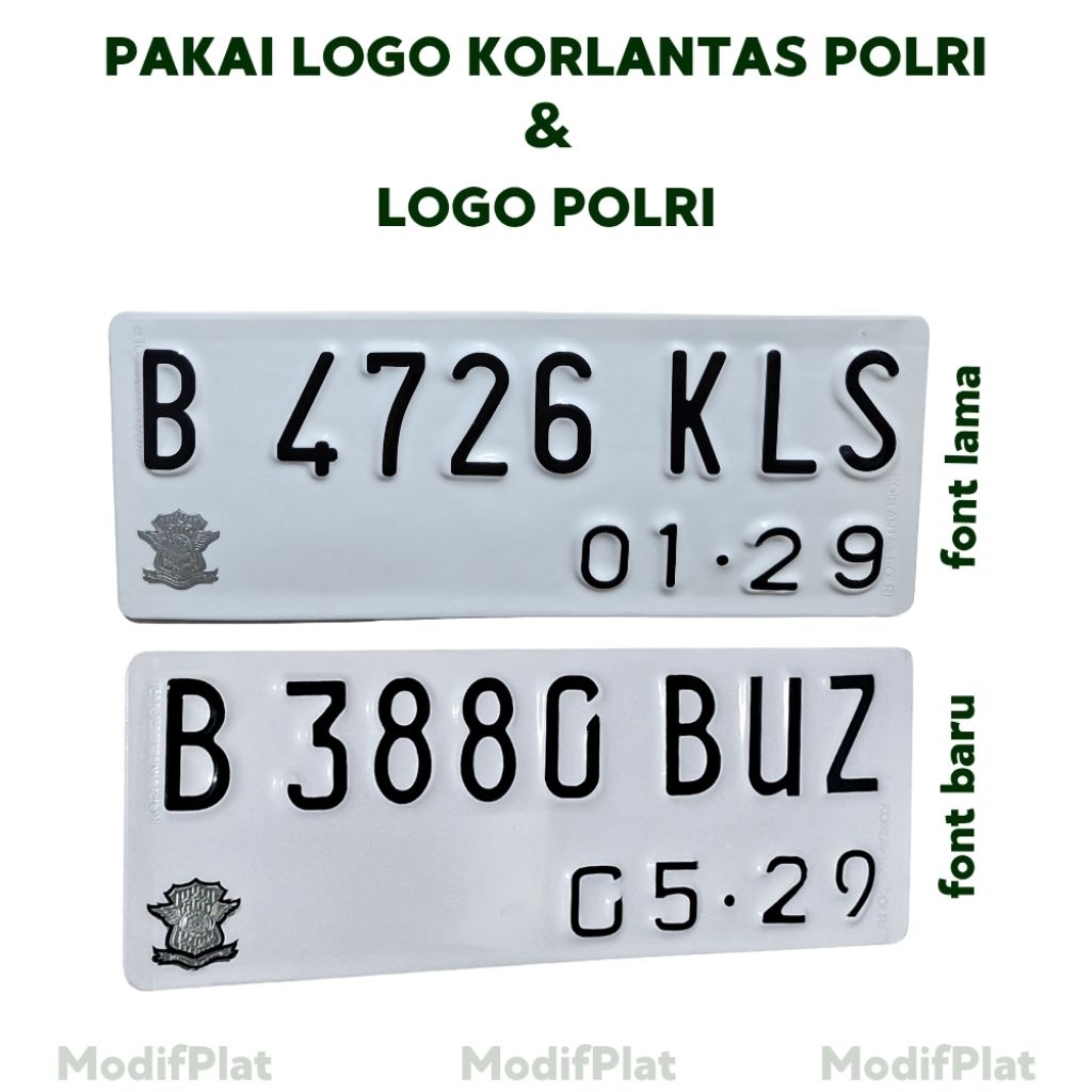 Jual Plat Nomor Motor Custom Baut Tanam - Logo Polri Timbul - Tebal ...