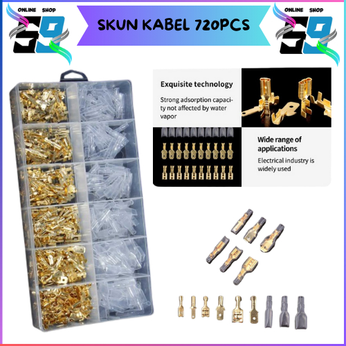 Jual Skun Konektor Kabel Gepeng Wire Crimp Connector Spade Kit 720 Pcs ...