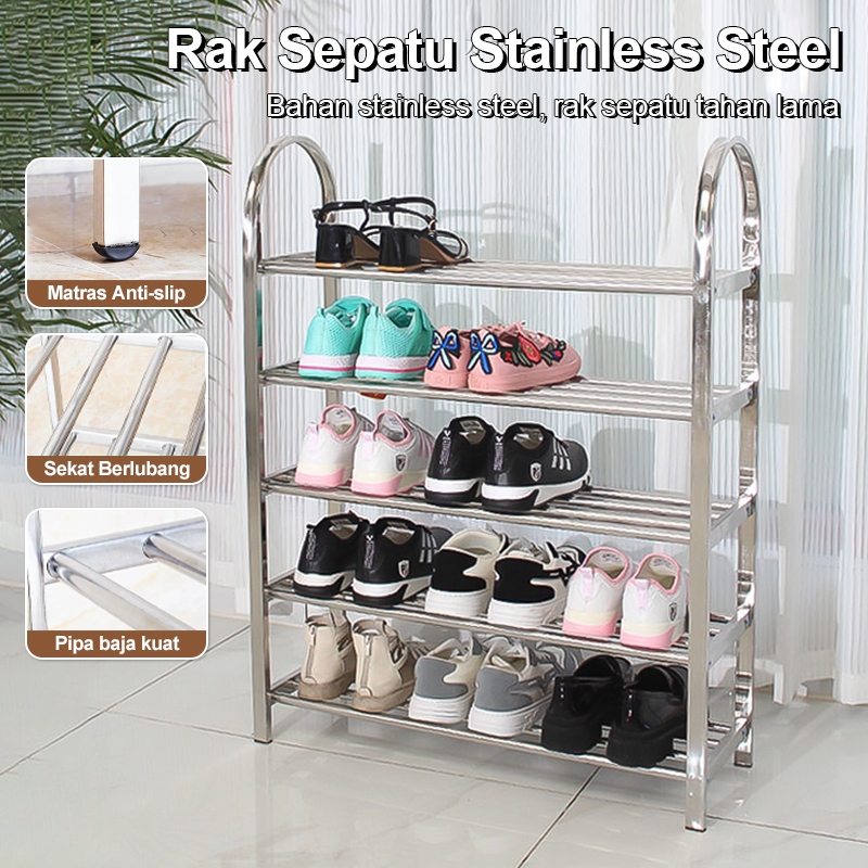 Jual Awesome Box Rak sandal stainless steel 3, 4, 5 lapis, Sendal ...