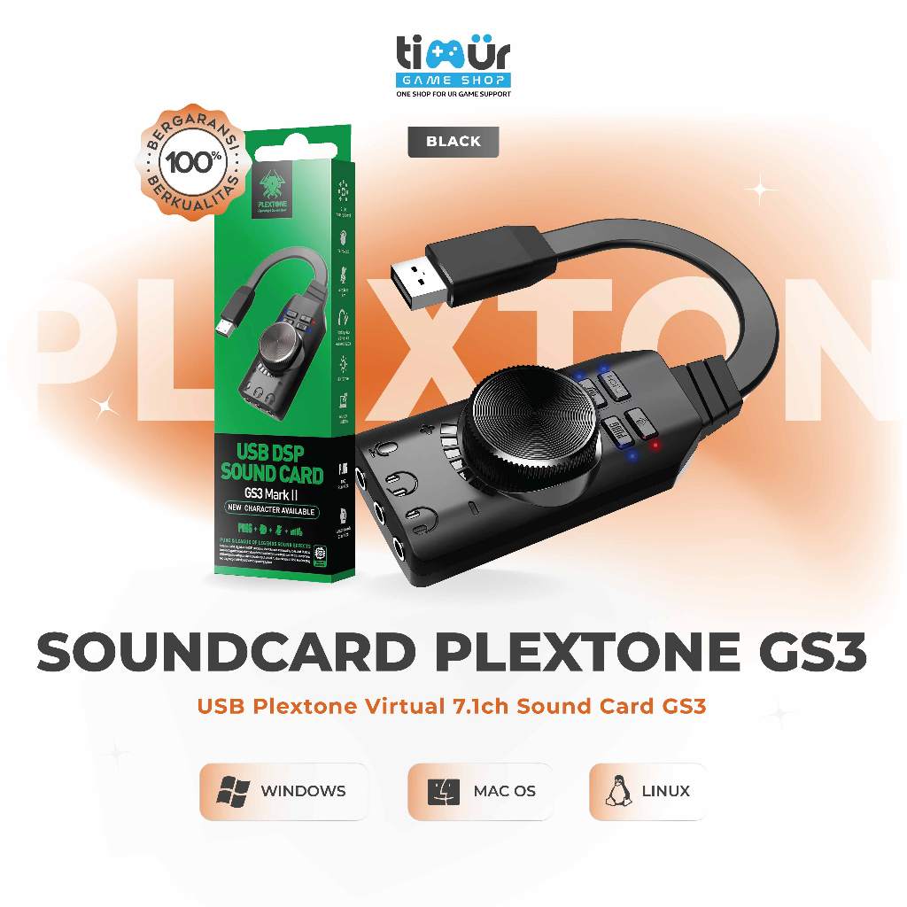 Jual Sound Card USB Adapter 7.1 Surround Virtual GS3 Plextone PC Laptop ...