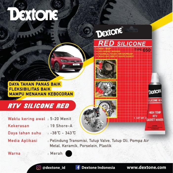 Jual DEXTONE LEM SILICONE RED SEALANT 30 GRAM - LEM GASKET RTV HIGH ...
