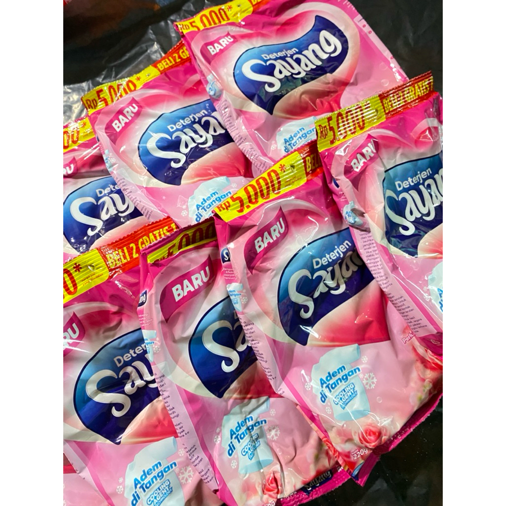 Jual (3 pcs) DETERJEN SAYANG ROSE 220gram/ DETERJEN ADEM DI TANGAN ...