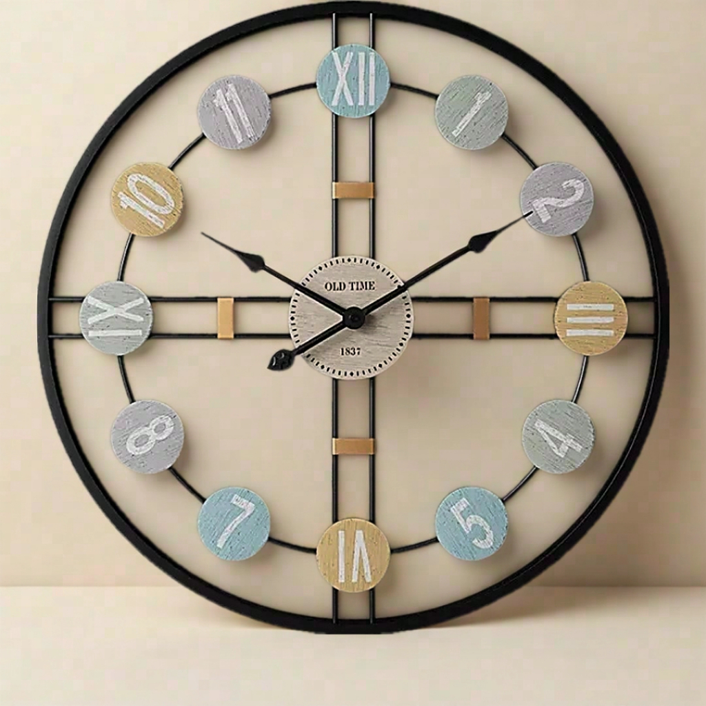 Jual 50 CM Jam Dinding Retro Nordic Logam Tema Angka Romawi | Shopee ...