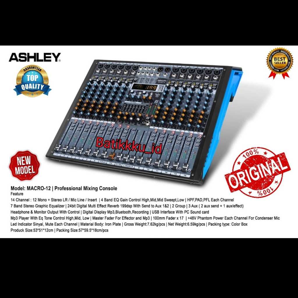 Jual MIXER ASHLEY MACRO12 MACRO 12 ORIGINAL 12CH NEW 199 DSP EDIT A ...
