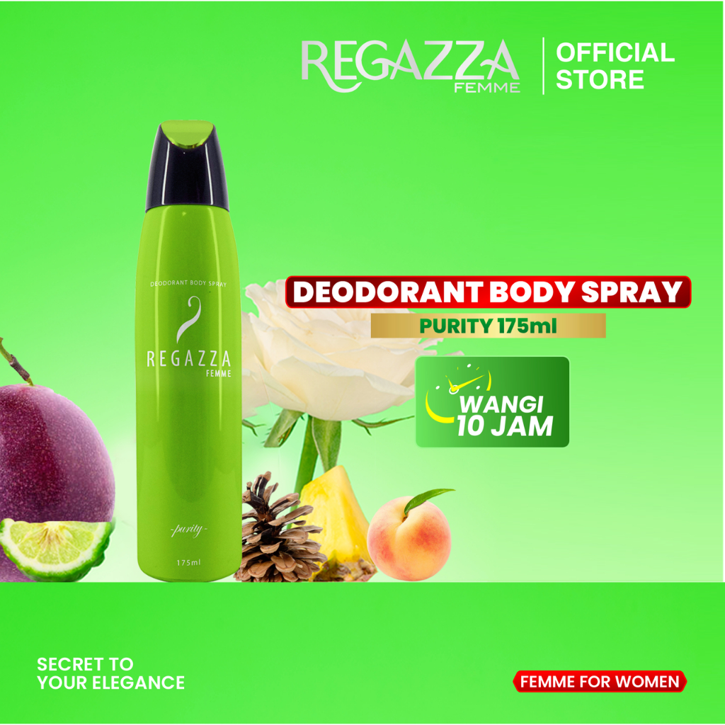 Jual Regazza Femme Deodorant Body Spray Purity (Green, 175ml) Deodorant ...