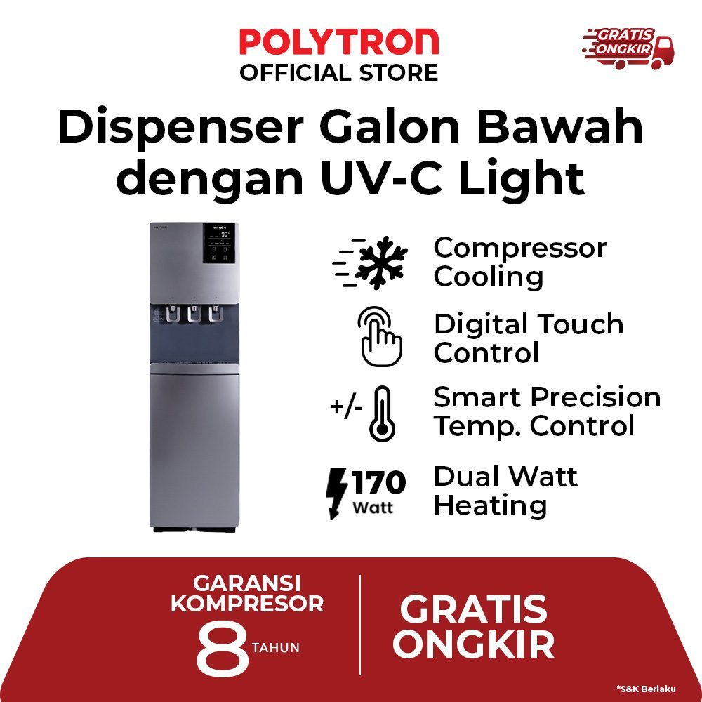 Jual Dispenser POLYTRON PWC-888 Galon Bawah Neo Hydra Compressor With ...