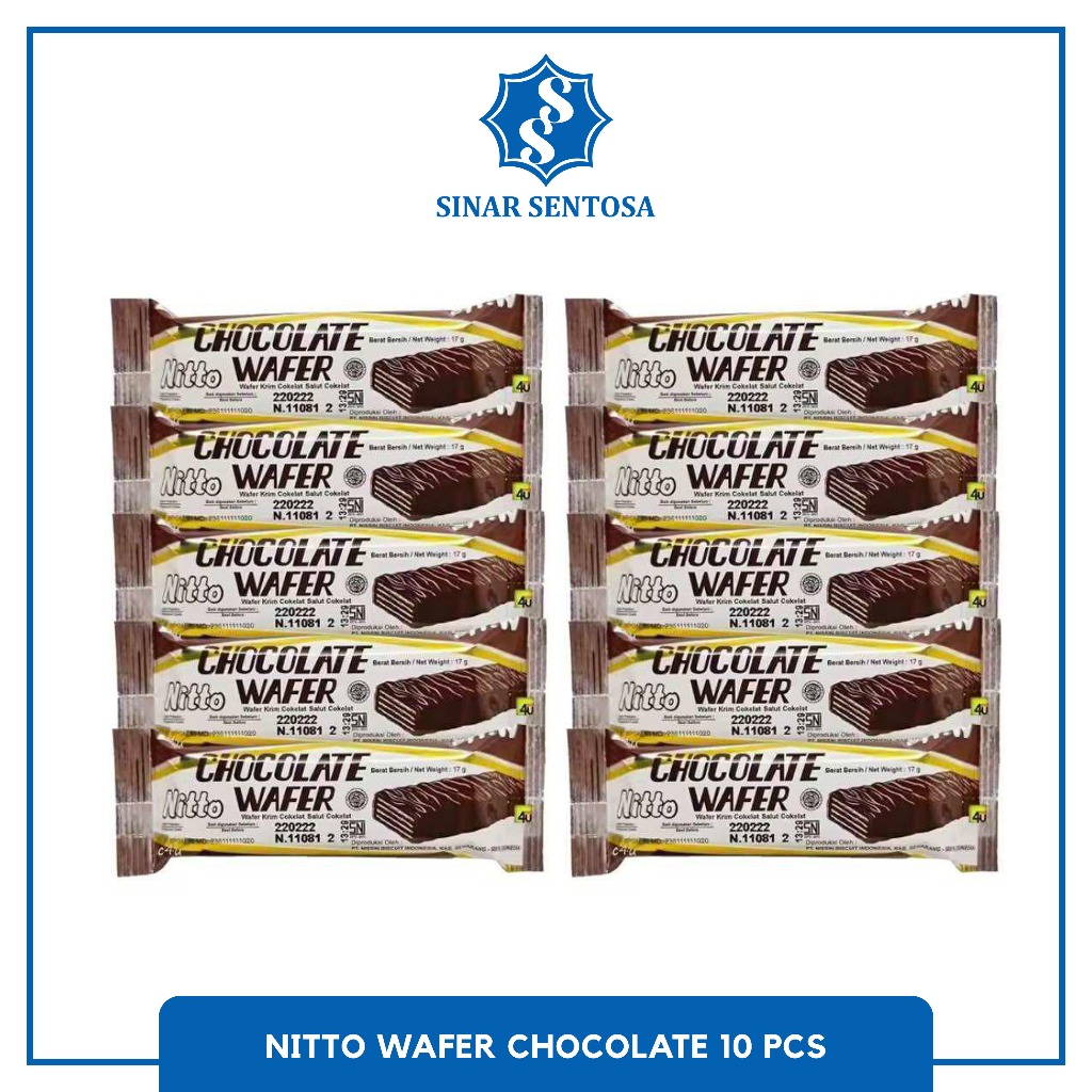 Jual Nitto Wafer Cokelat 10 Pcs | Wafer Renyah Rasa Cokelat Lezat ...