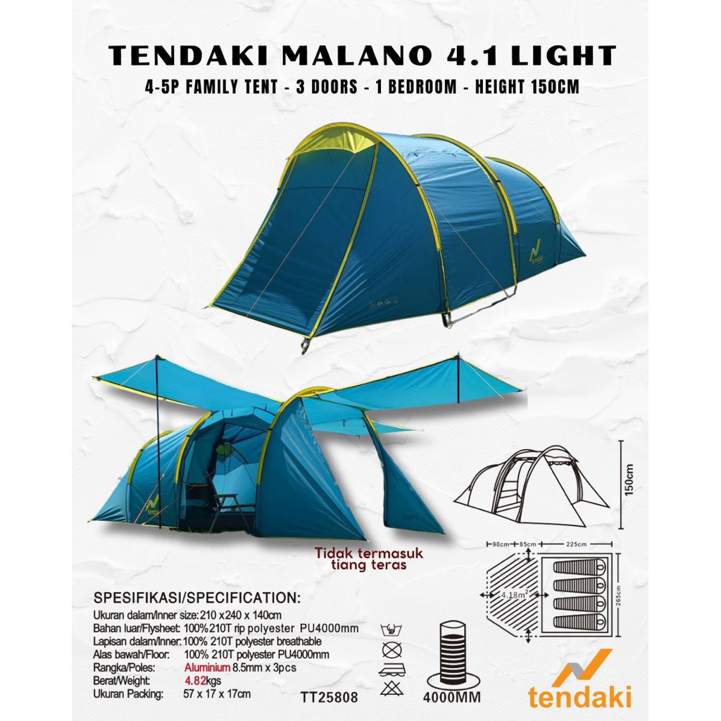 Jual TENDAKI •Tenda Camping Dome •Moluccas 4 pro •NSM4 •Borneo 4 •Java 4 Light •Arundaya 4+ Air ...