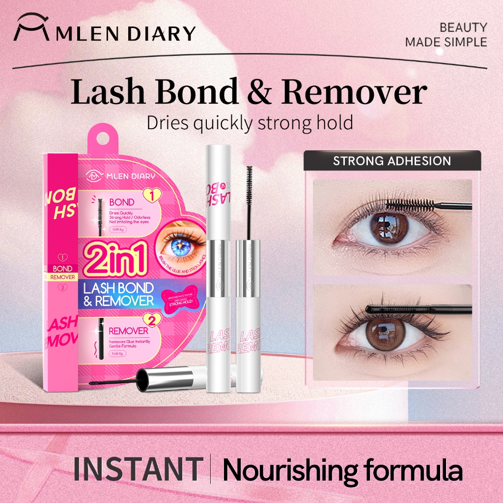 Jual Mlen Diary Bulu Mata Palsu + Lem Lash Bond & Remover Brush Oleskan ...
