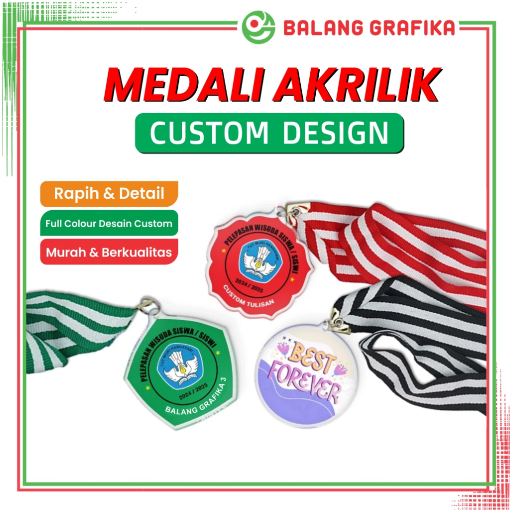 Jual Medali Wisuda Kelulusan Perpisahan Sekolah Akrilik Custom | Shopee ...