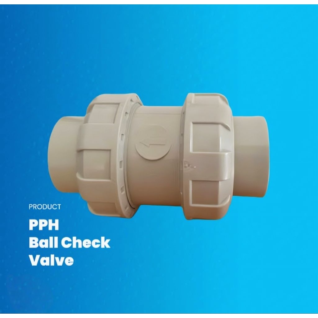 Jual Double Union Check Valve PPH 3/4 inch Union Double Check Ball ...