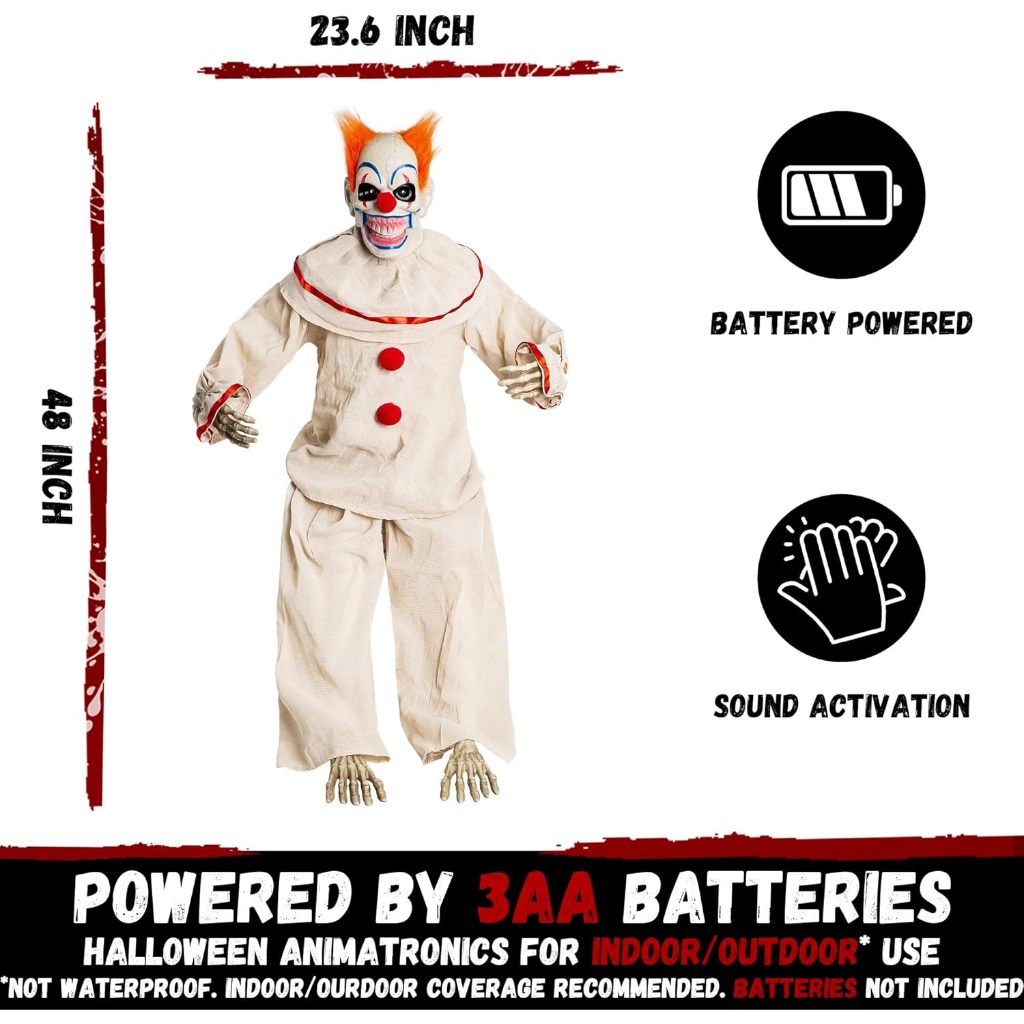 Jual Halloween Animatronic Sitting Clown, Halloween Animated ...