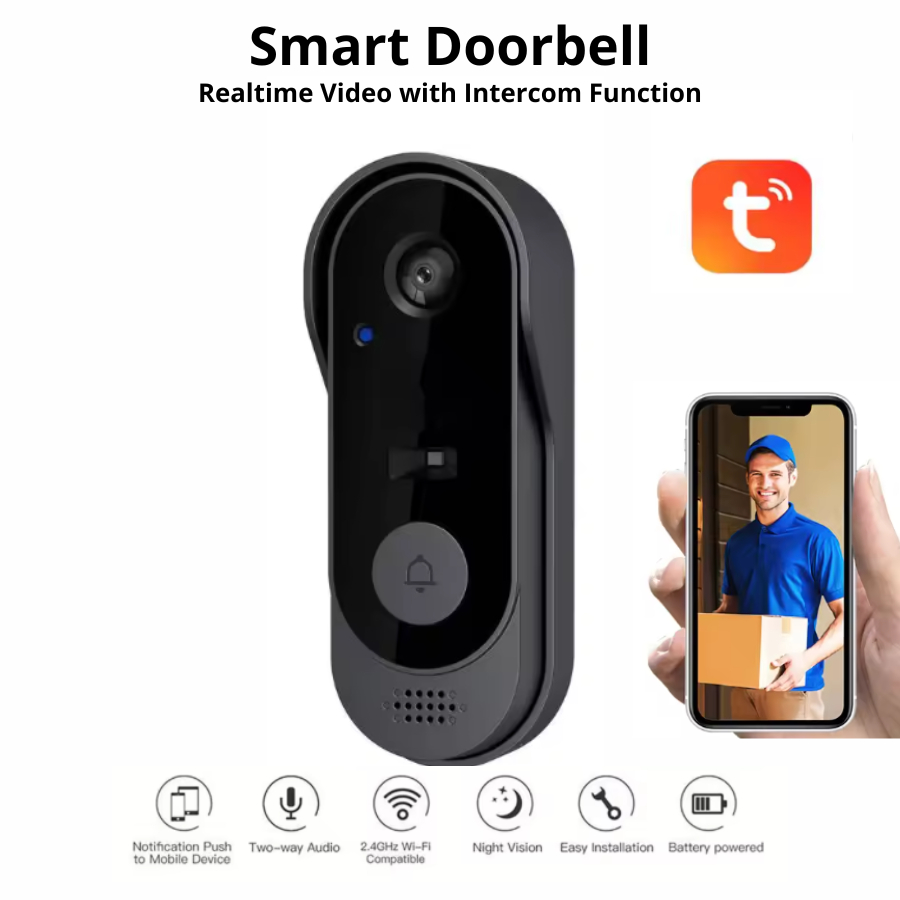 Jual TUYA Smart Door Bell / Bel Pintu Rumah Waterproof Outdoor WIFI App ...