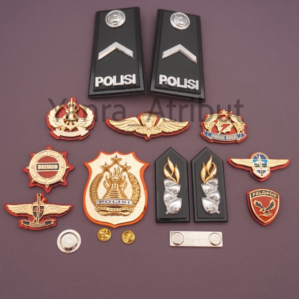 Jual Paket Atribut Lengkap Pangkat Bintara / Pin Brevet Brivet PENERJUN ...