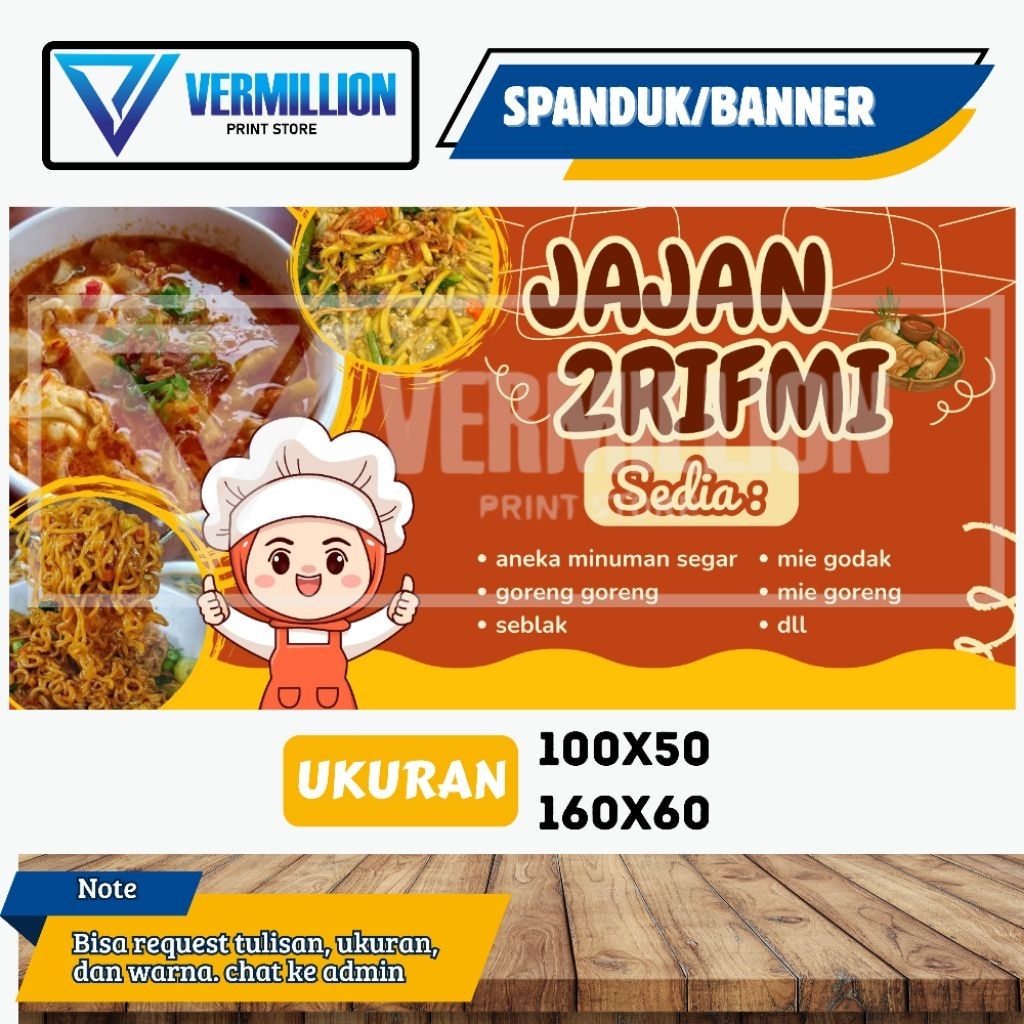 Jual Spanduk banner jajanan lucu free desain 01 | Shopee Indonesia