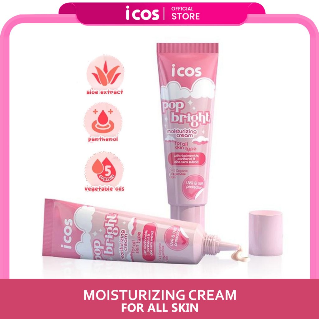 Jual ICOS Pop Bright Moisturizing Cream Untuk Remaja Inez Cosmetic ...