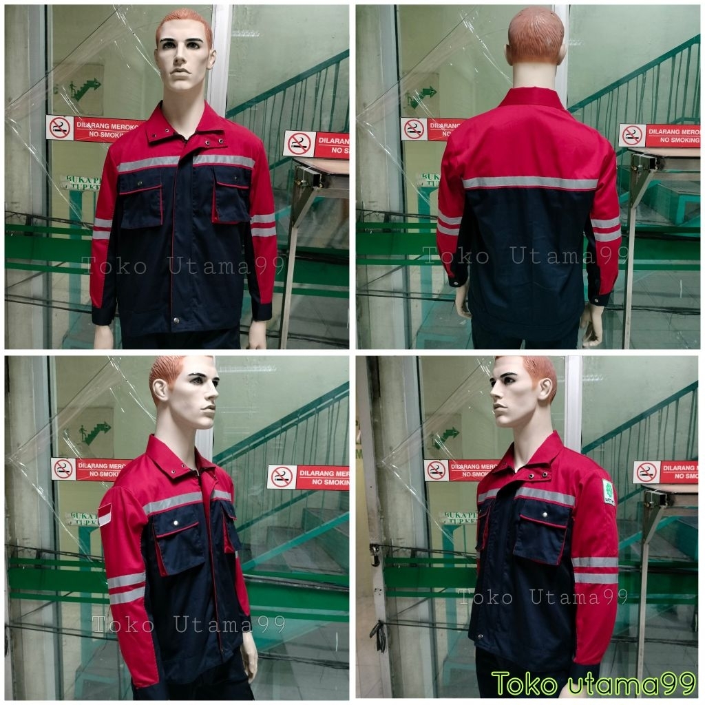 Jual Wearpack Safety Navy Merah Wearpack Kerja Dongker Merah Resleting ...