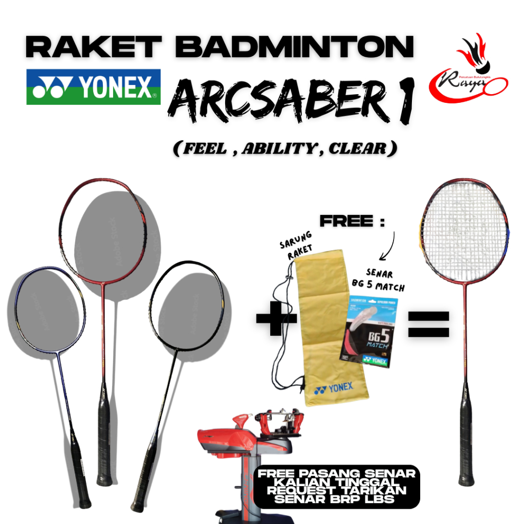 Jual Raket Badminton Yonex - Arcsaber 1 Original type Feel, Clear & Ability | Shopee Indonesia