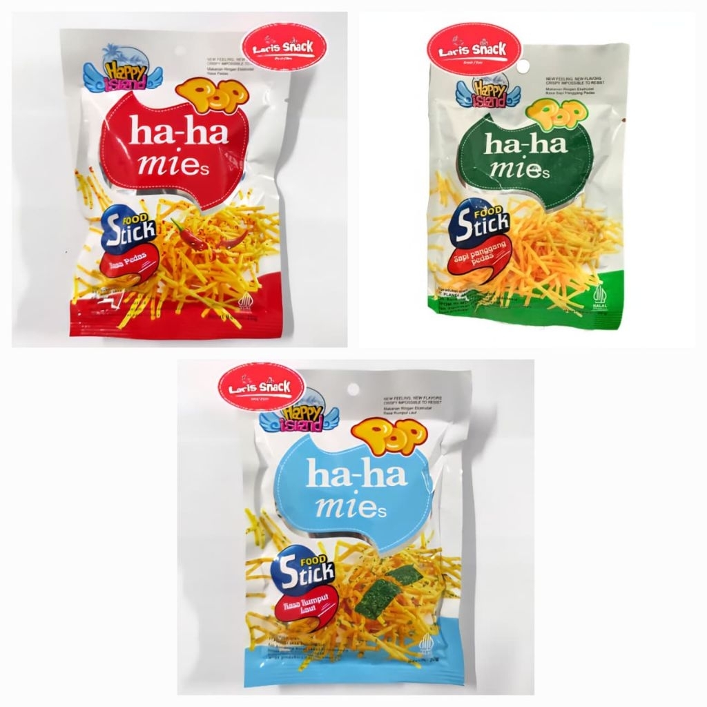 Jual Pop Ha-Ha Mies Happy Island Food Stick Mie Stik All Varian ...