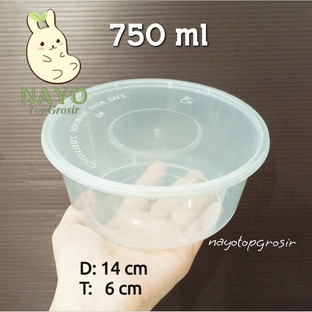 Jual Cup plastik 750ml OTI (25pcs)/ Thinwall bulat / Mangkok plastik ...