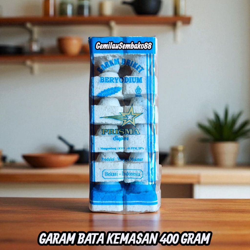 Jual GARAM BATA PRISMA SUPER BERAT 400 GRAM / GARAM BRIKET BERYODIUM ...