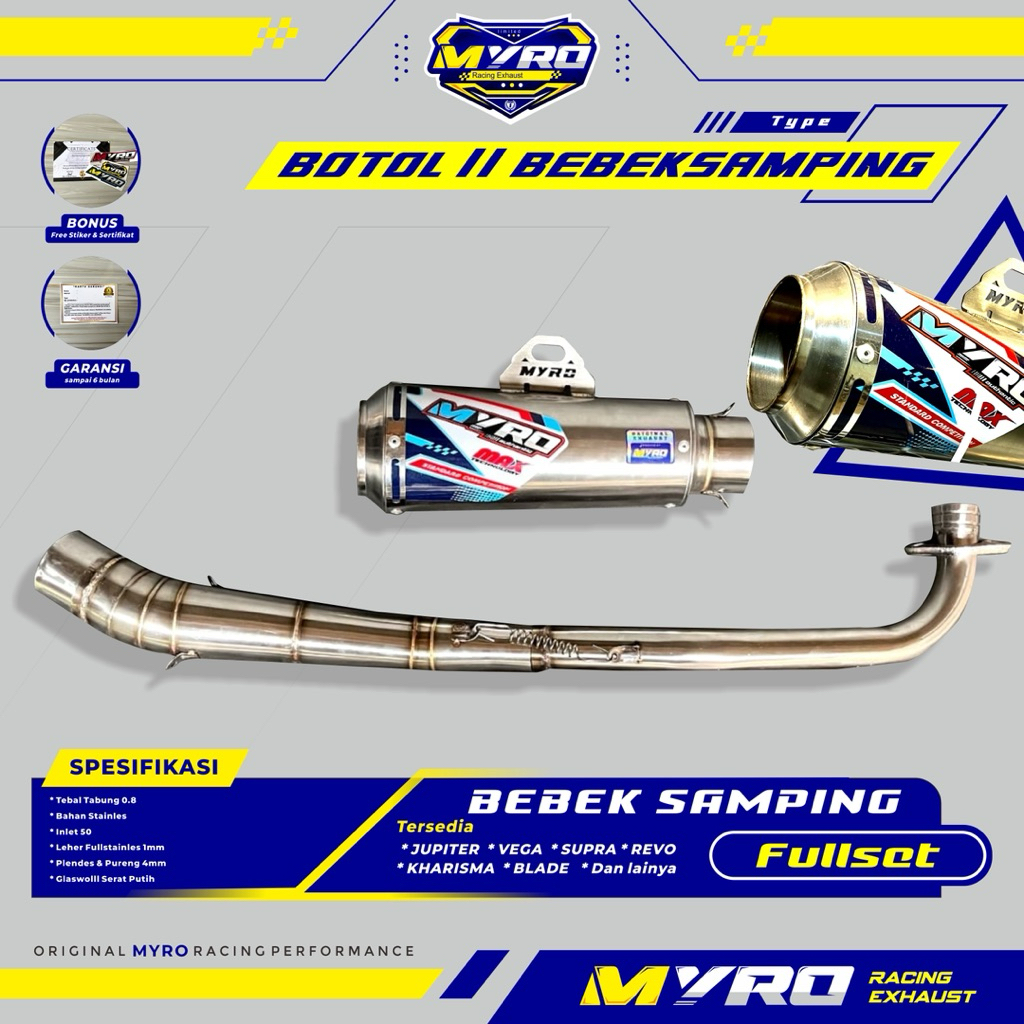 Jual Myro Exhaust Knalpot Bebek Samping Jupiter Vega Supra Revo ...