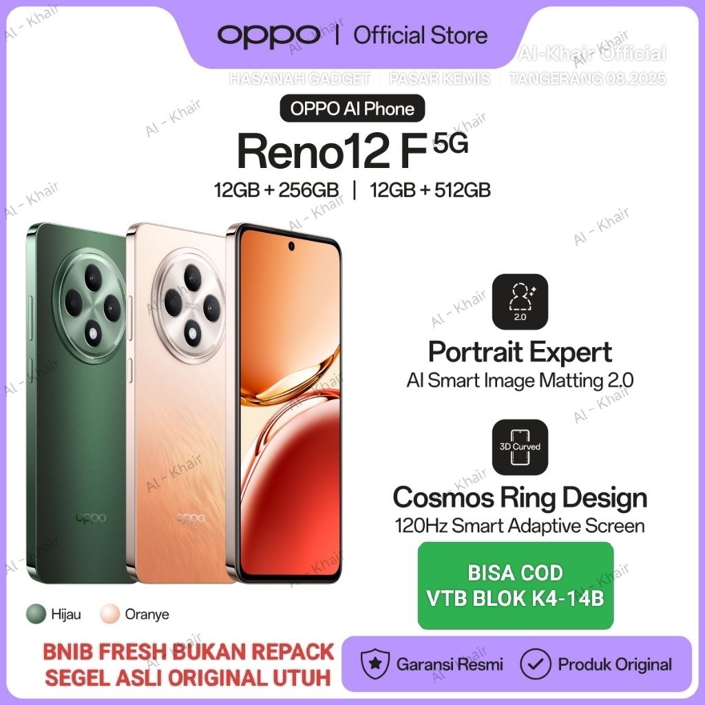 Jual OPPO Reno 12F 5G 12/512 GARANSI RESMI FRESH NO REPACK SEGEL ASLI ...