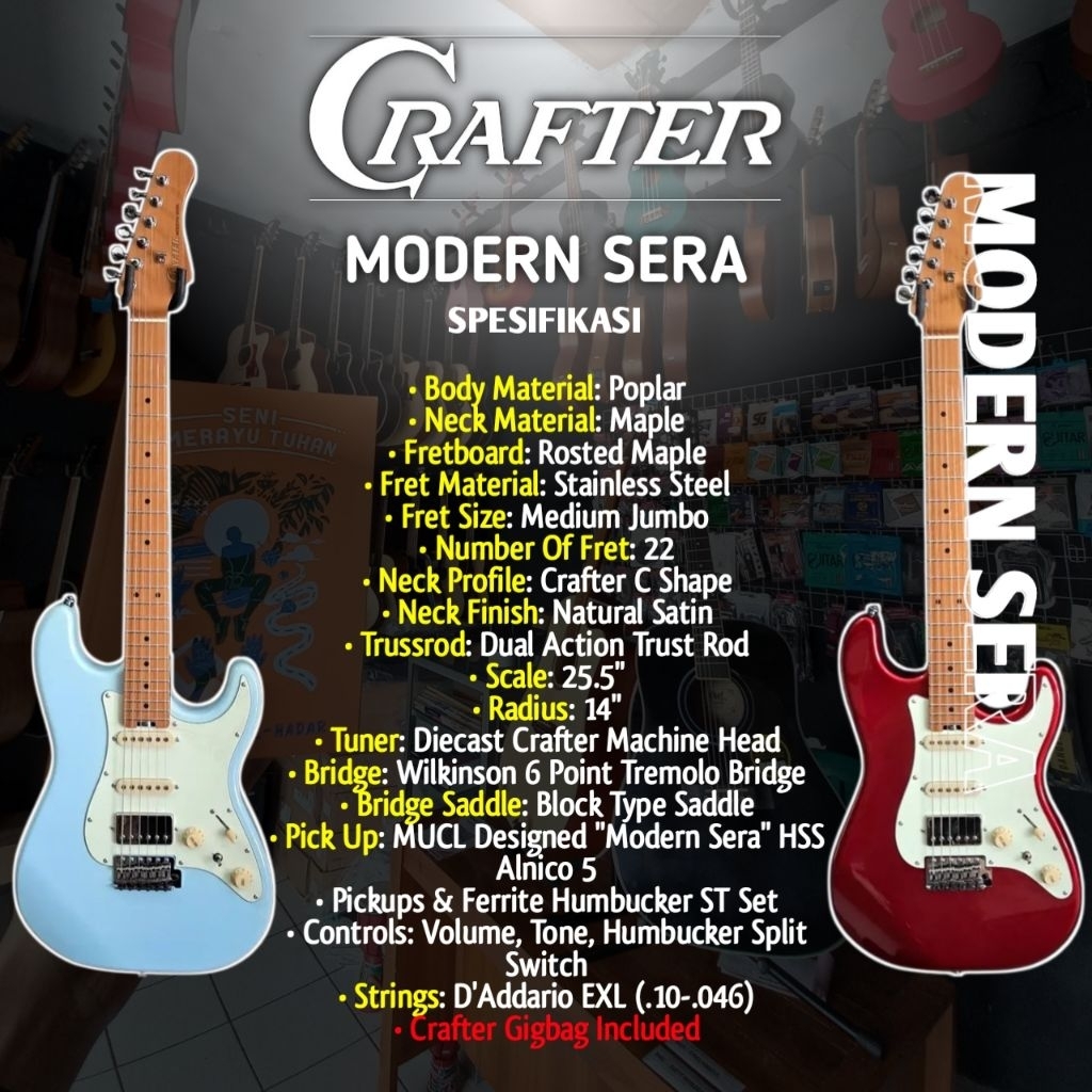 Jual GITAR ELEKTRIK CRAFTER MODERN SERA ORIGINAL GITAR STRATOCASTER ...