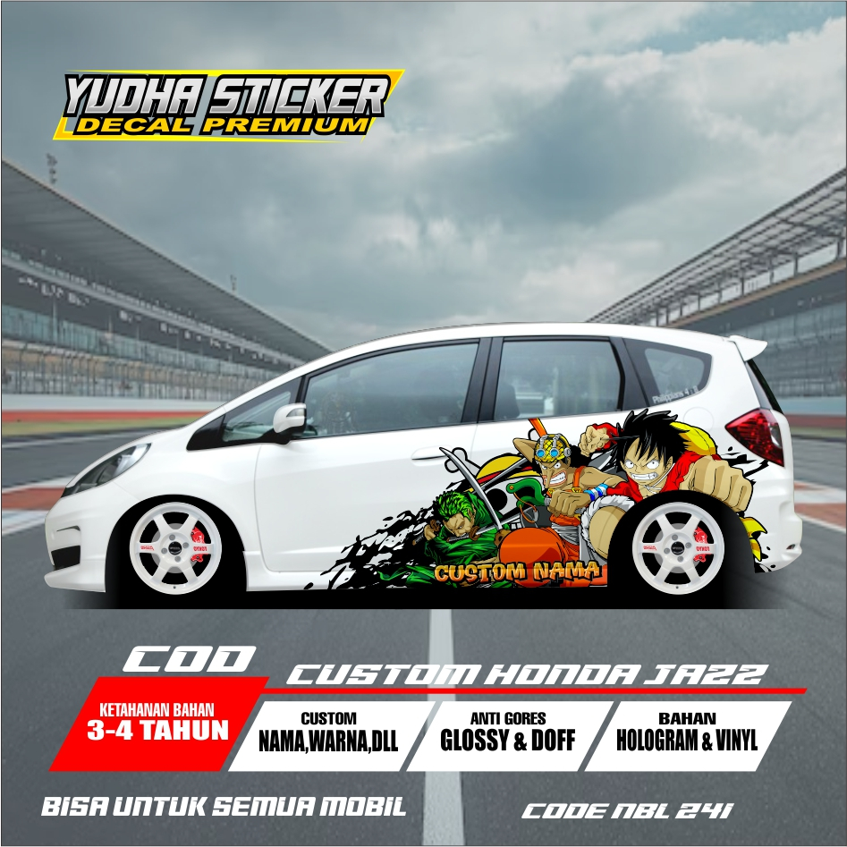 Jual STICKER BODY MOBIL ANIME ONE PIECE JAZZ AGYA AYLA / MBL 241 - 250 ...