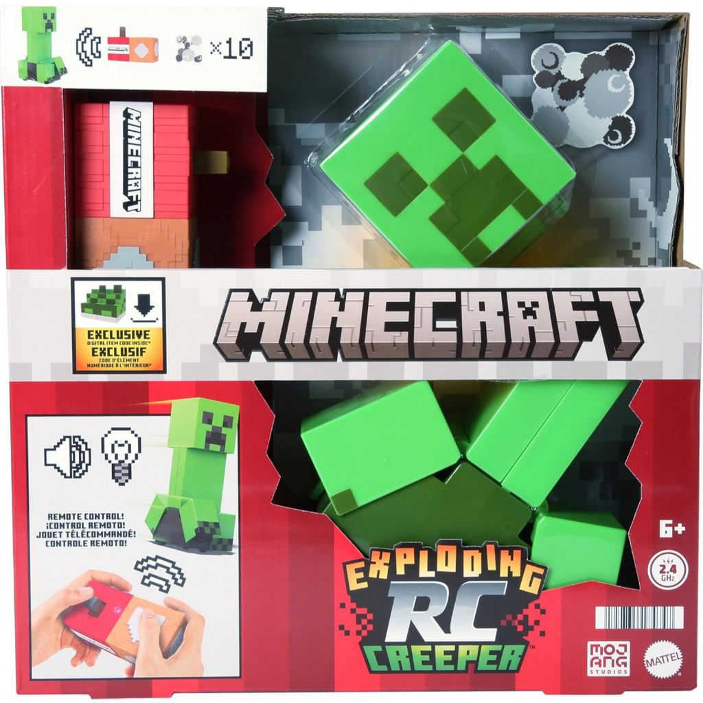 Jual Mattel Minecraft Exploding RC Creeper with Lights & Sounds, 10 ...