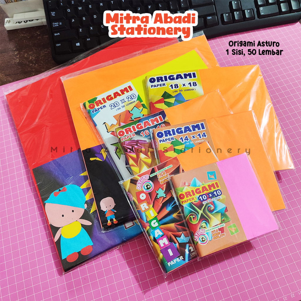 Jual KERTAS LIPAT ASTURO / ORIGINAL ORIGAMI PAPER BESAR KECIL MURAH 10 ...