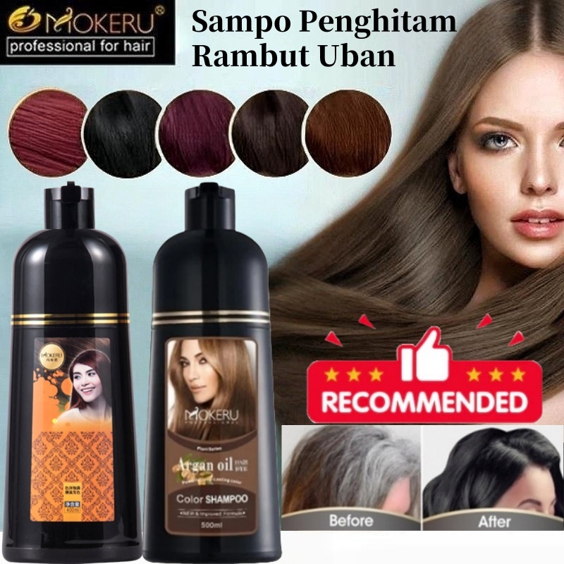 Jual *COD ORI*MOKERU Shampoo Pewarna Rambut 500ML Sampo Penghitam ...
