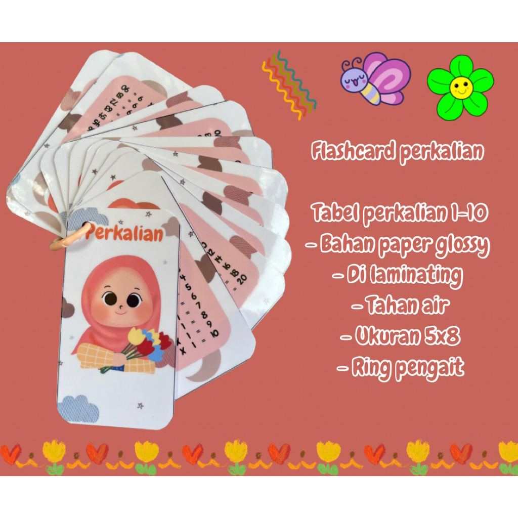 Jual flashcard perkalian , tabel perkalian | Shopee Indonesia