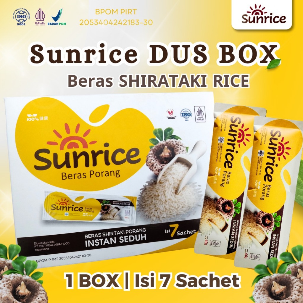 Jual Sunrice Beras Porang Kemasan Dus Box Isi 7 Sachet | Shopee Indonesia