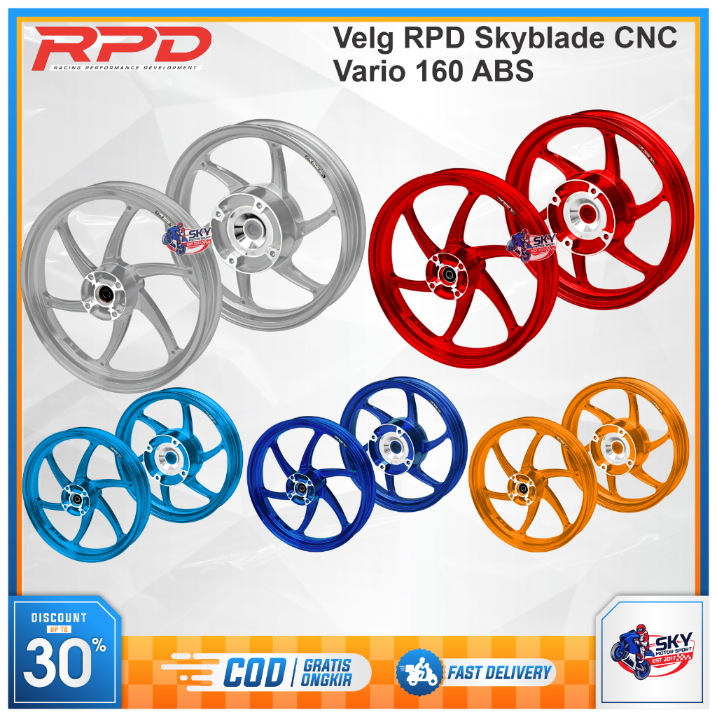 Jual Velg RPD Skyblade CNC Vario 160 ABS Ring 14 Original | Shopee ...