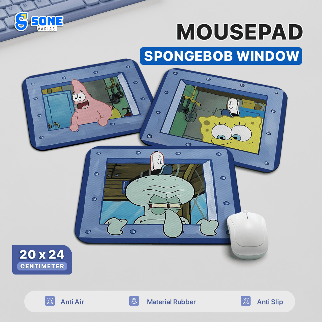 Jual Mousepad Spongebob Window 20x24 cm – Alas Mouse Karakter Lucu ...
