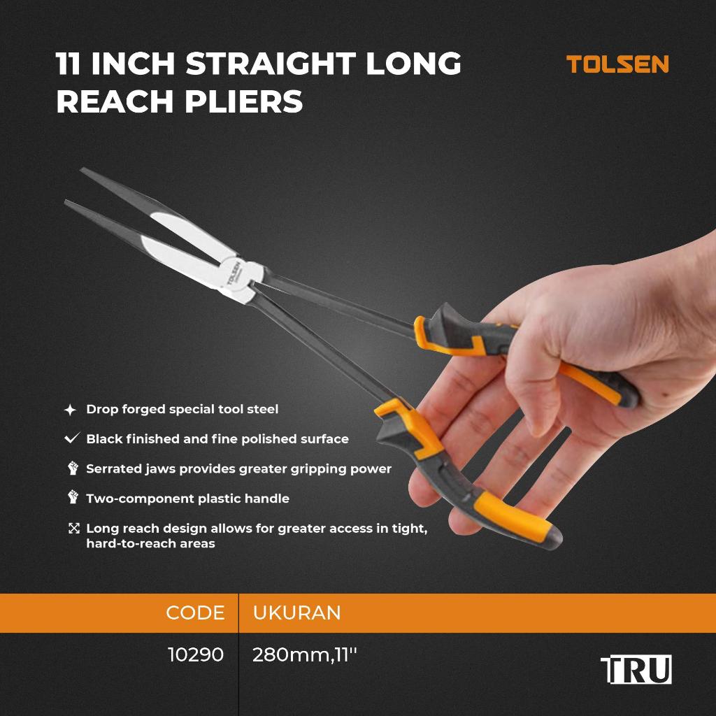Jual TOLSEN Tang Lancip Panjang 11 INCH Pegangan 10290 | Shopee Indonesia