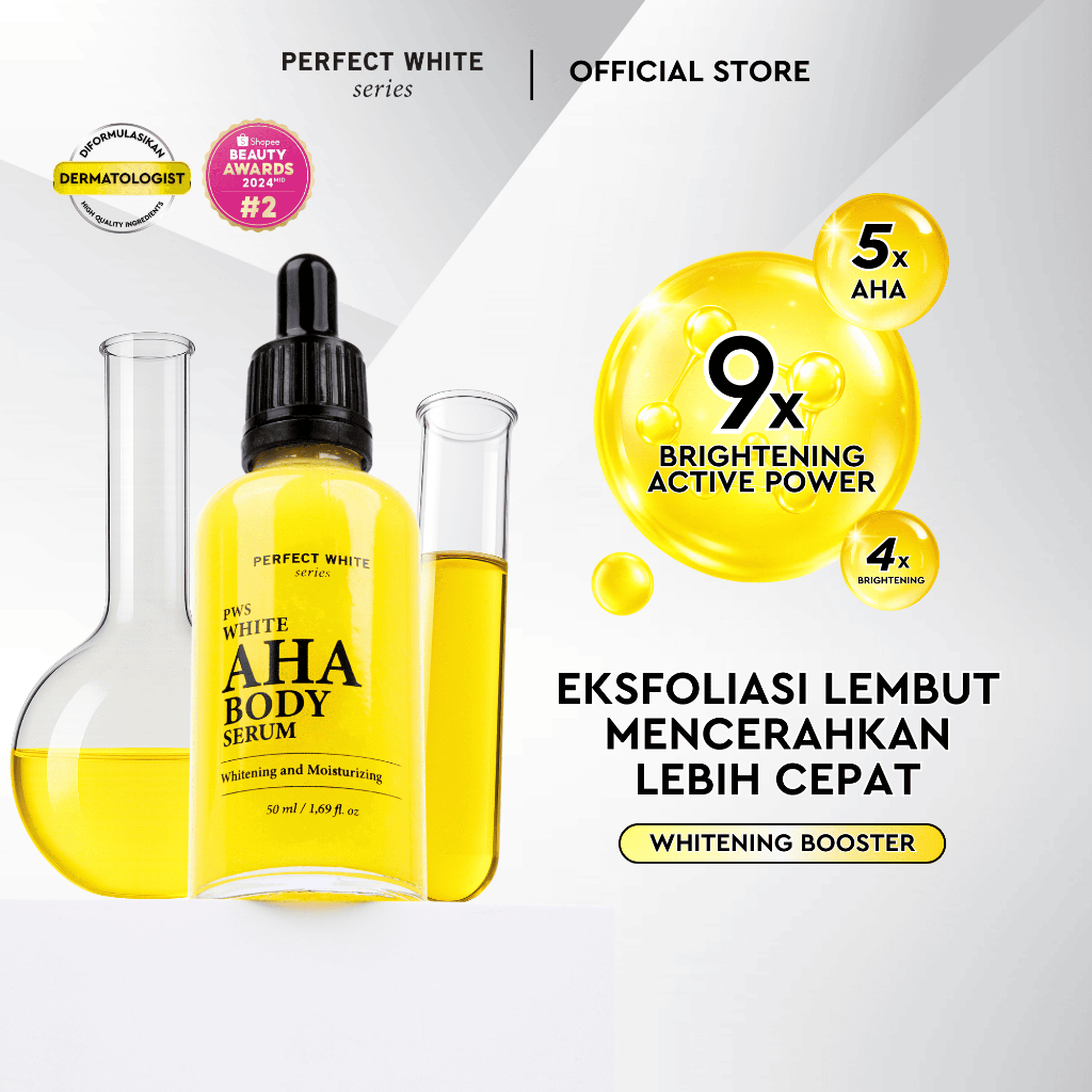 Jual [LIVE] [50ml] PERFECT WHITE AHA Body Serum Whitening ...