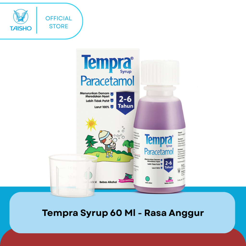 Jual Tempra Syrup Rasa Anggur 60 ml - Meredakan Demam Anak | Shopee ...