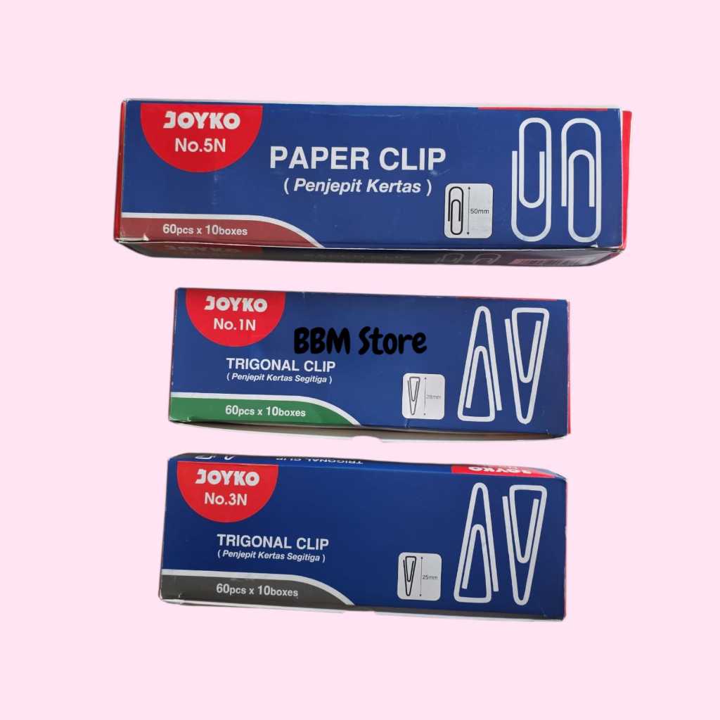 Jual Trigonal Paper Clips No 1 NO 3 NO 5 Joyko Per Box isi 10 pak @ 60 ...