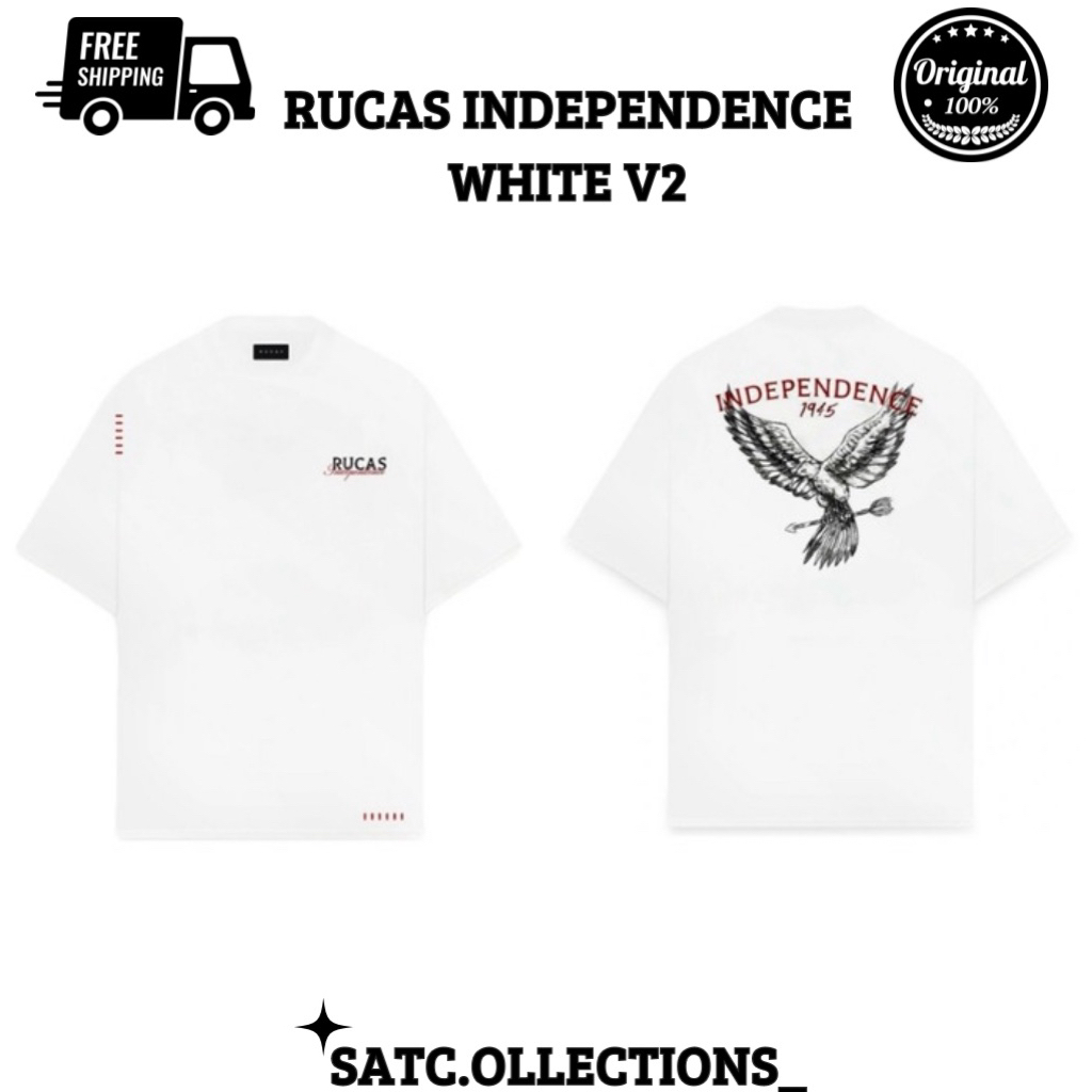 Jual [100% ORIGINAL FREE PAPPERBAG] RUCAS INDEPENDENCE 1945 Tee - WHITE ...