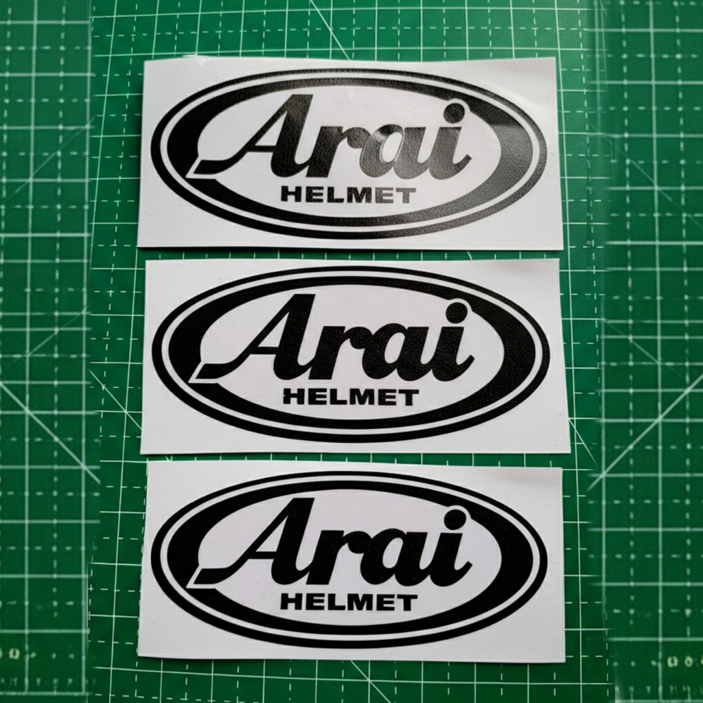 Jual stiker Arai Helmet Sablon Vinyl UV Cutting Putih Original | Shopee ...